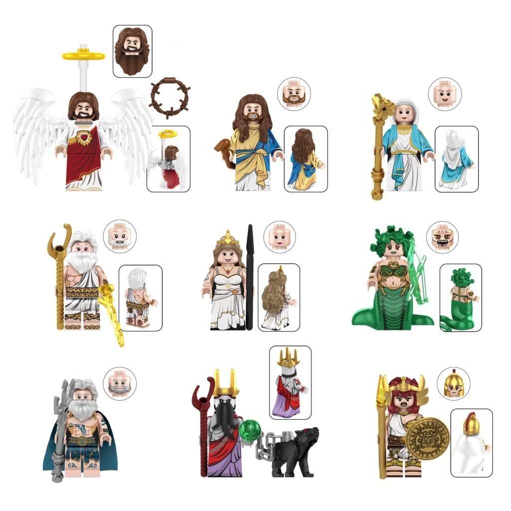 Gods Minifigure Set – Zeus, Poseidon, Hades, Athena, Medusa & More ...